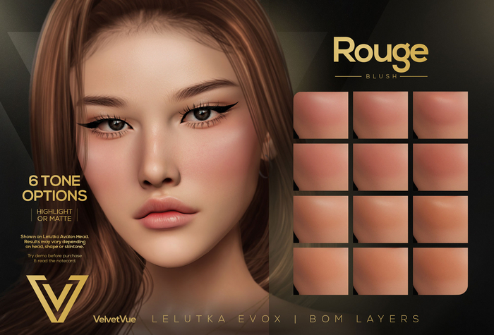 Second Life Marketplace - [ VelvetVue ] Rouge Blush
